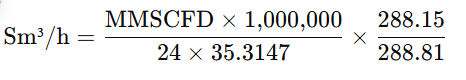 Gas Flow Formulas | MMSCFD, SCFM, SCFH SCFD Conversions